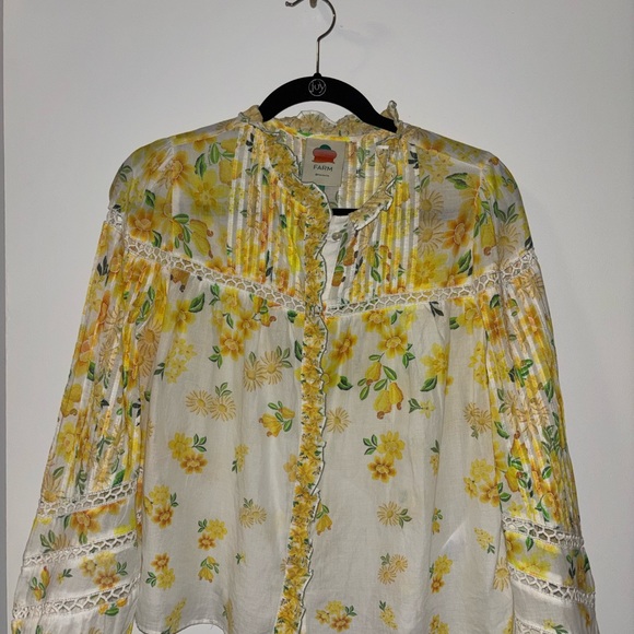 FARM Rio | Tops | Farm Rio Yellow Floral Blouse | Poshmark